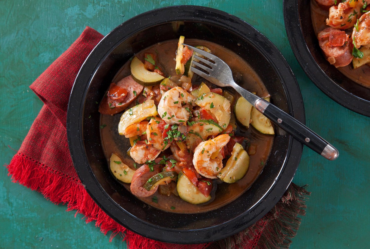 Lowcountry Sausage and Shrimp Skillet