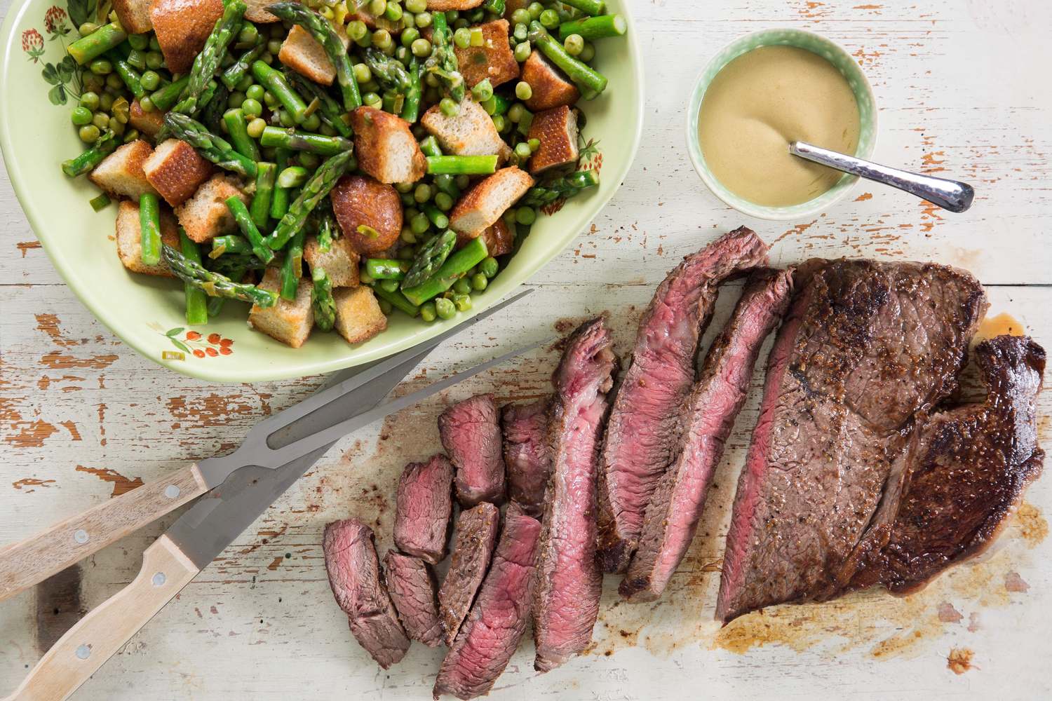 Cast-Iron Steak with Mustard Sauce