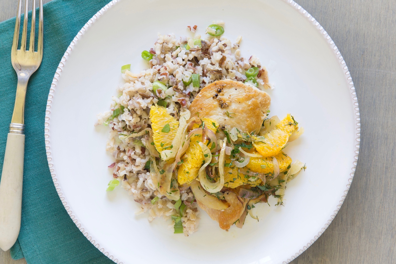 Seared Chicken with Orange-Fennel Salsa