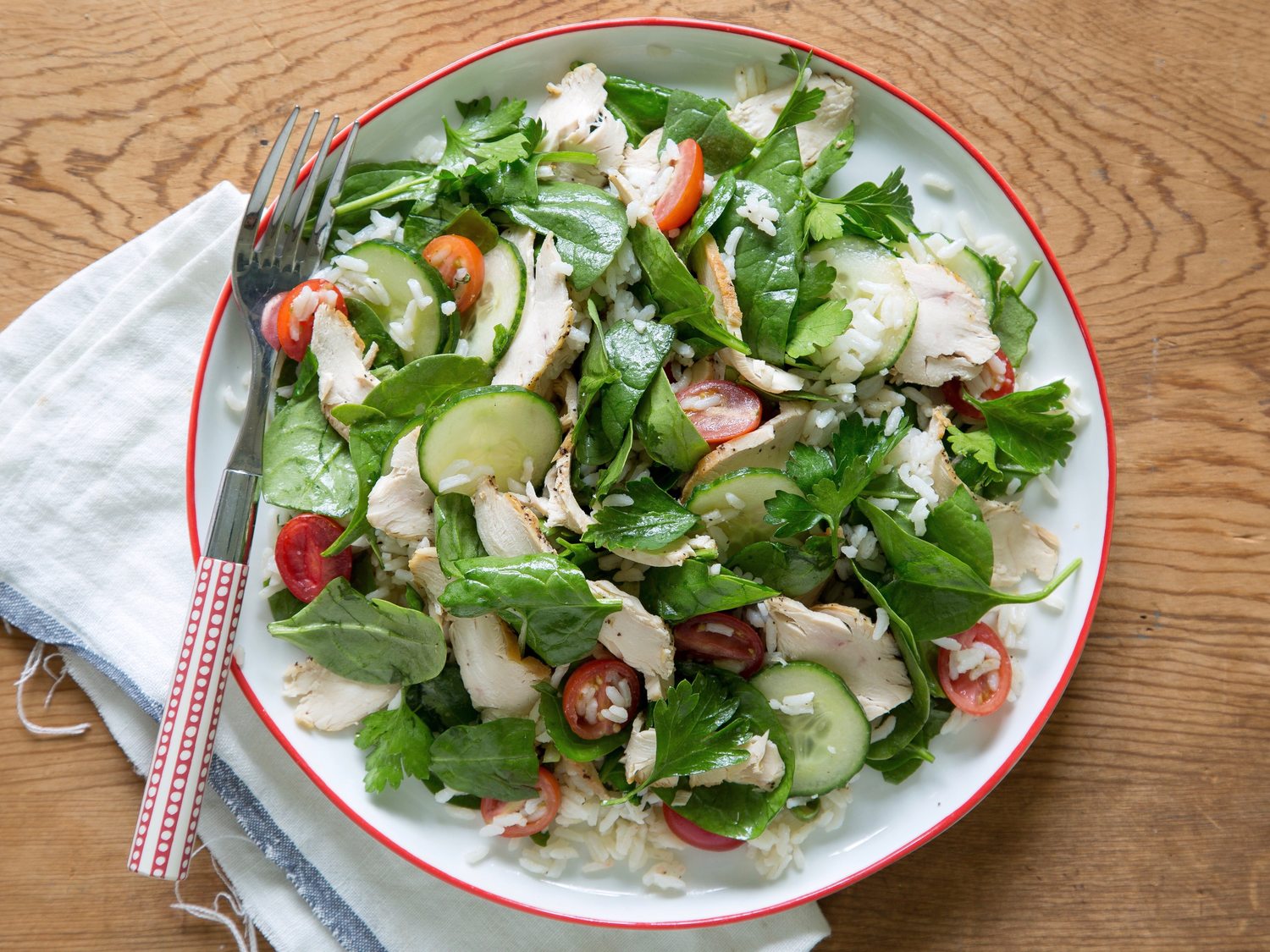 Greek Chicken and Rice Salad
