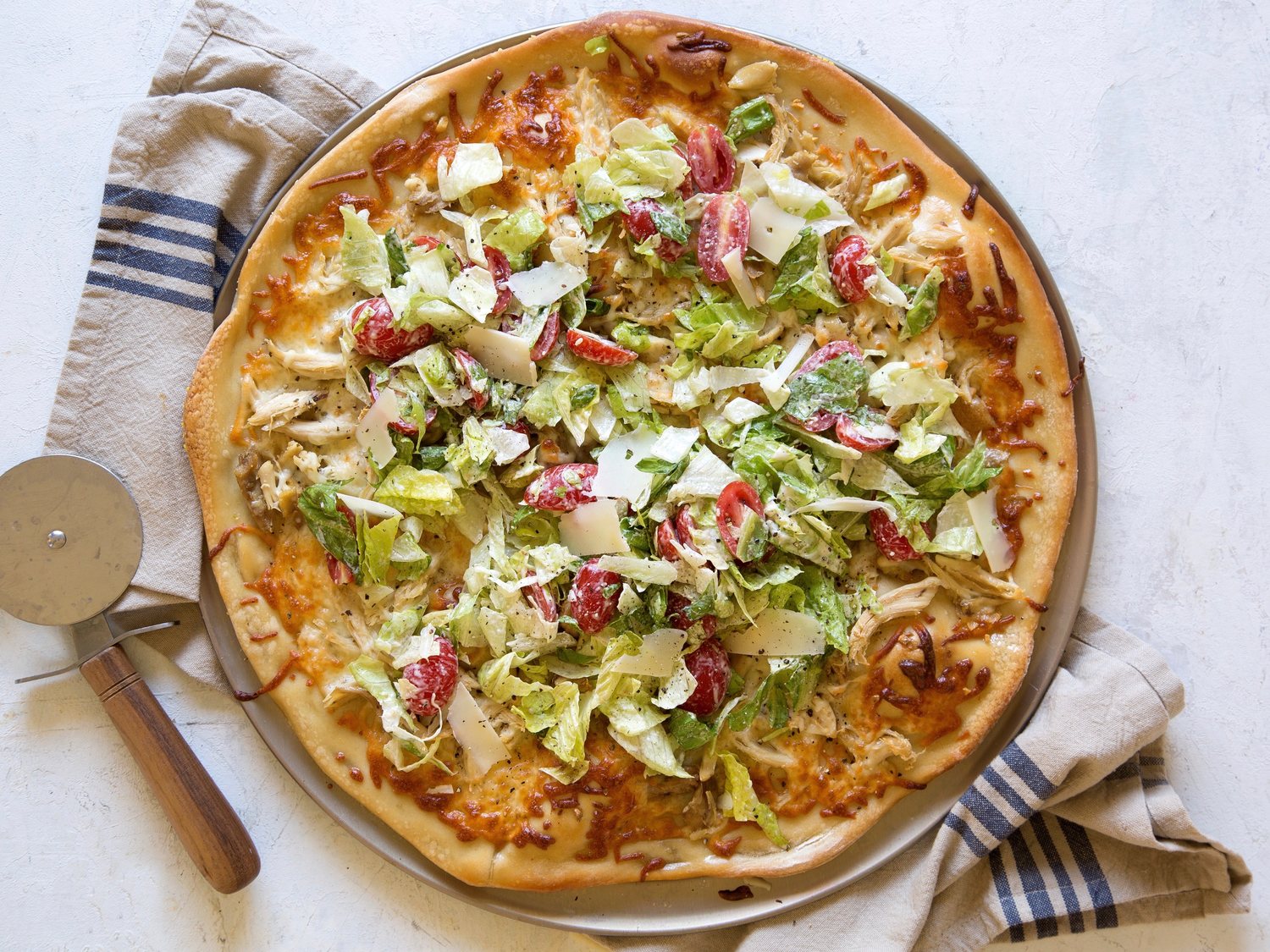 Chicken Caesar Salad Pizza