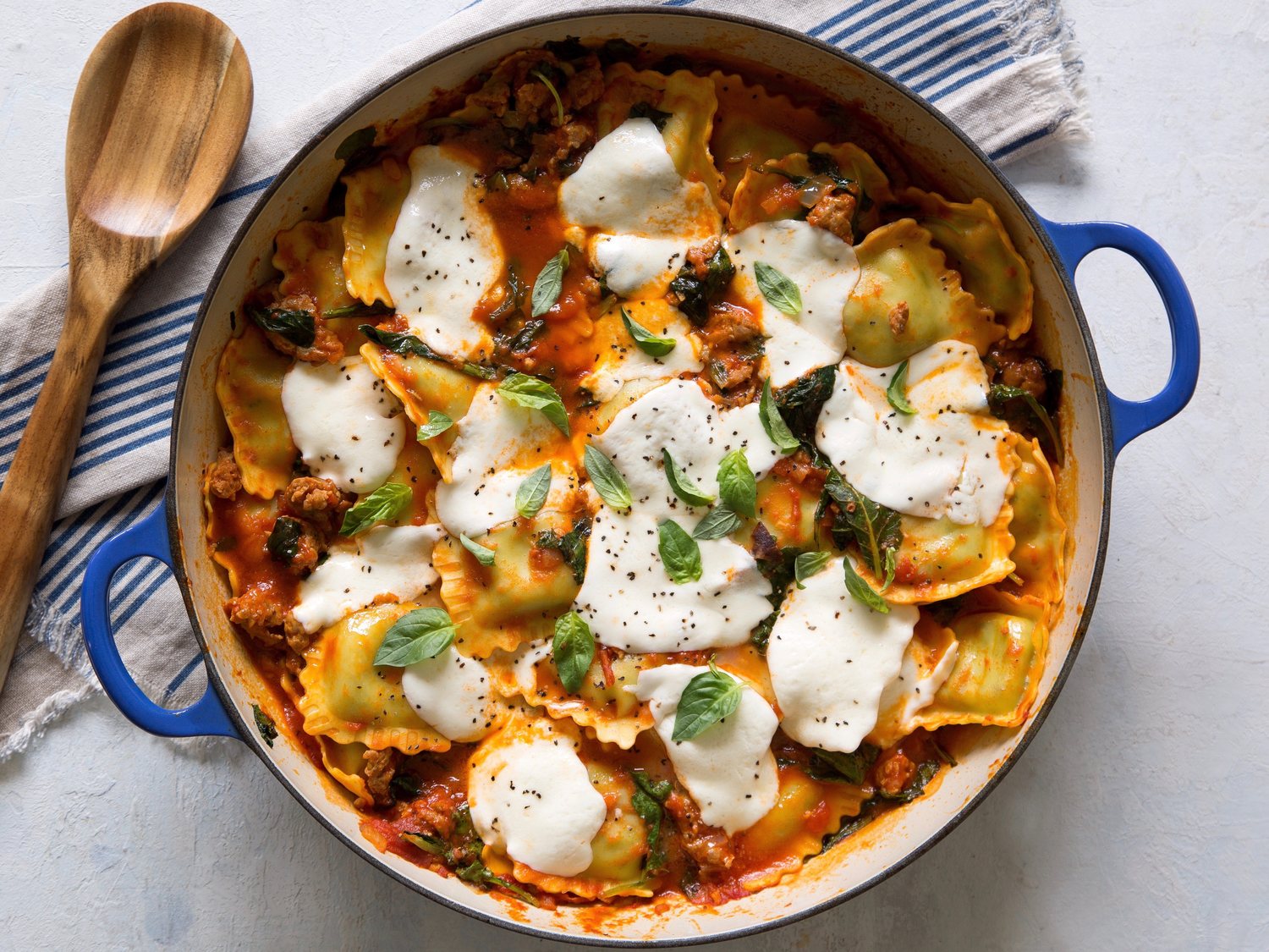 Sausage-Kale Skillet Lasagna