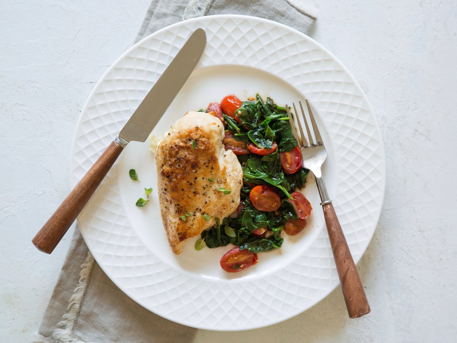 Feta-Stuffed Chicken with Wilted Spinach