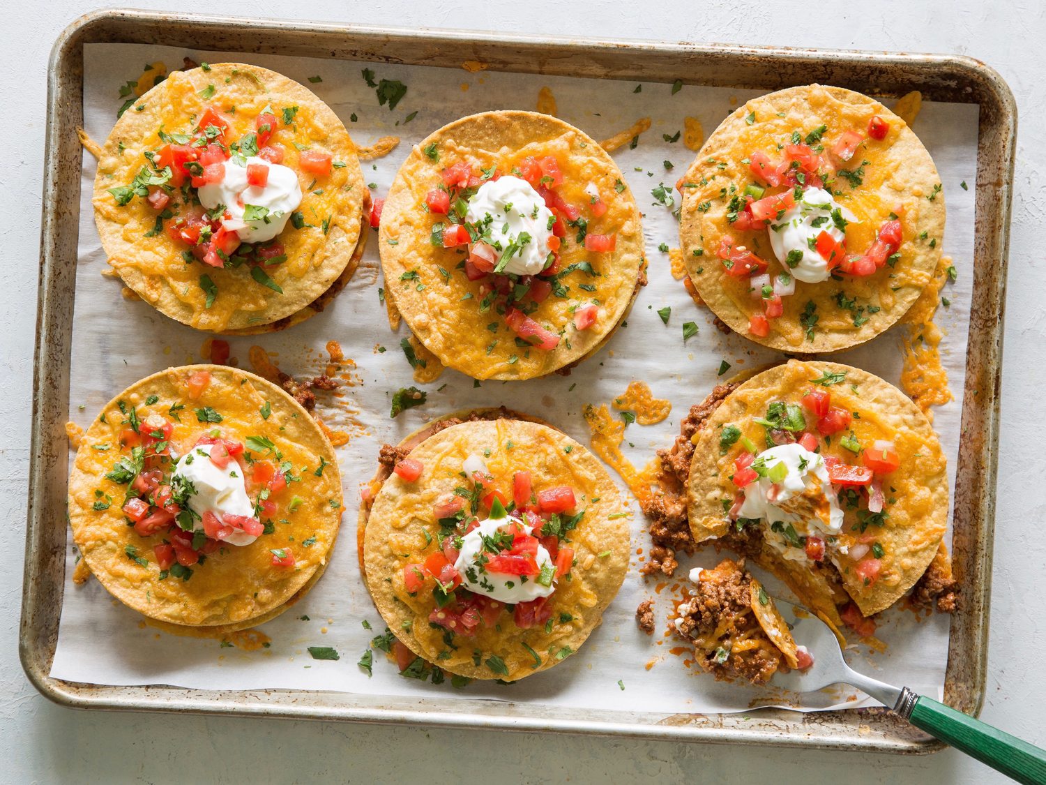 Double-Decker Beef and Bean Tostadas