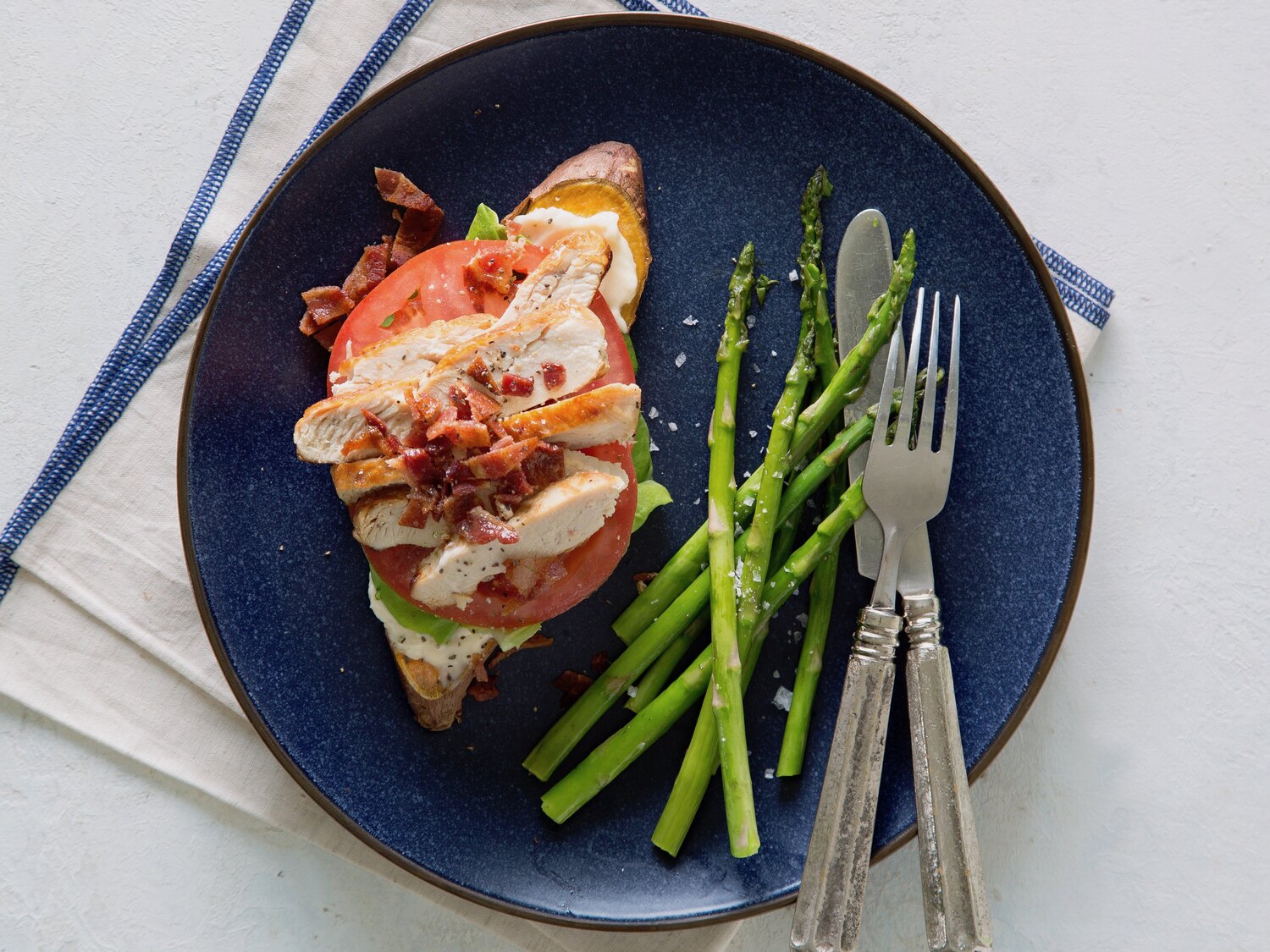 Open-Faced Sweet Potato-Chicken BLT
